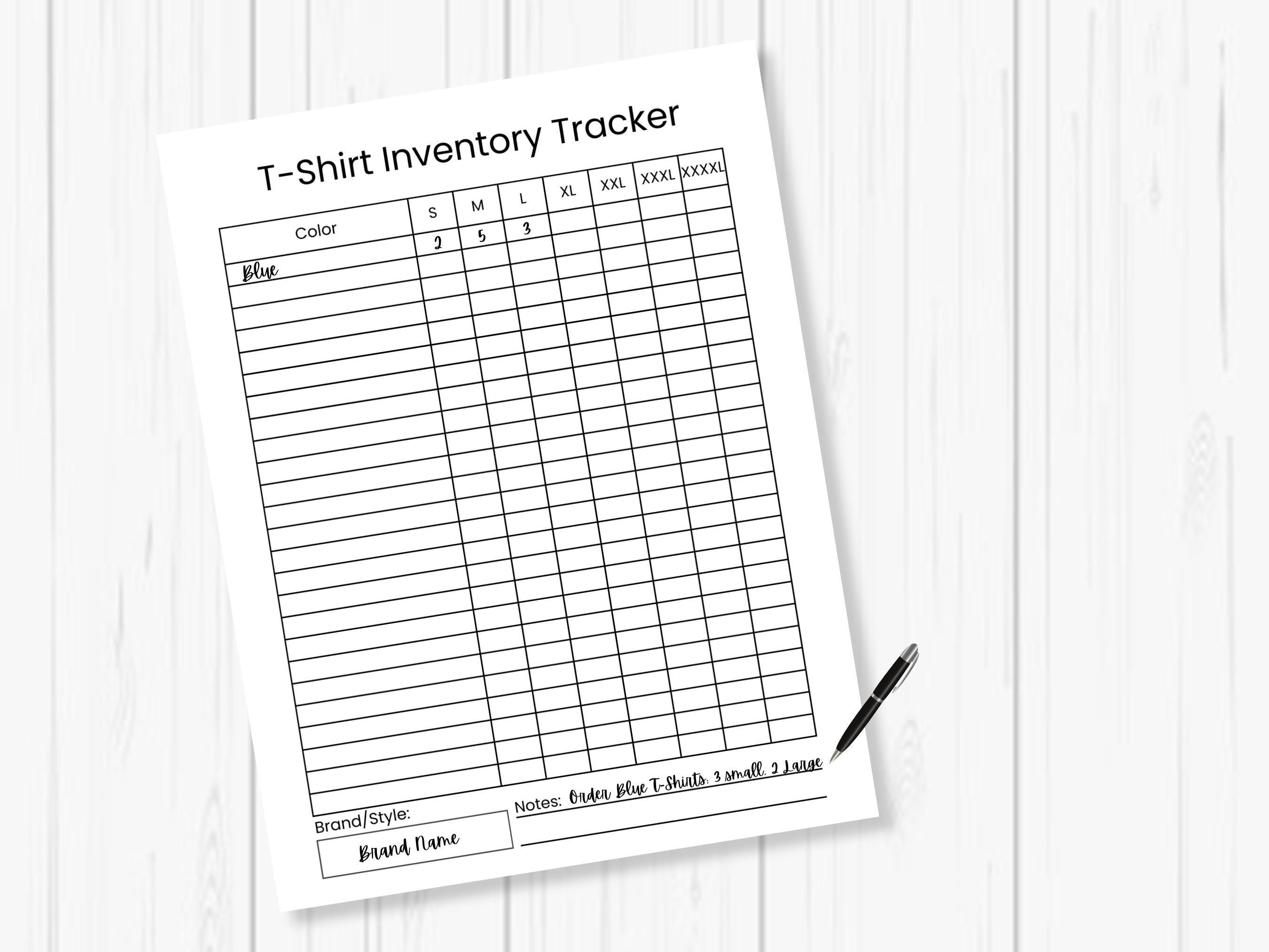 T-shirt Inventory Tracker for Small Business, Inventory Tracker ...