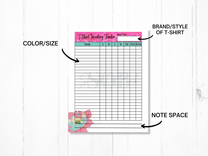T-shirt Inventory Tracker, Inventory Tracker, Inventory Management ...