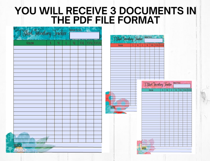Editable T-shirt Inventory Tracker, Inventory Tracker, Inventory ...