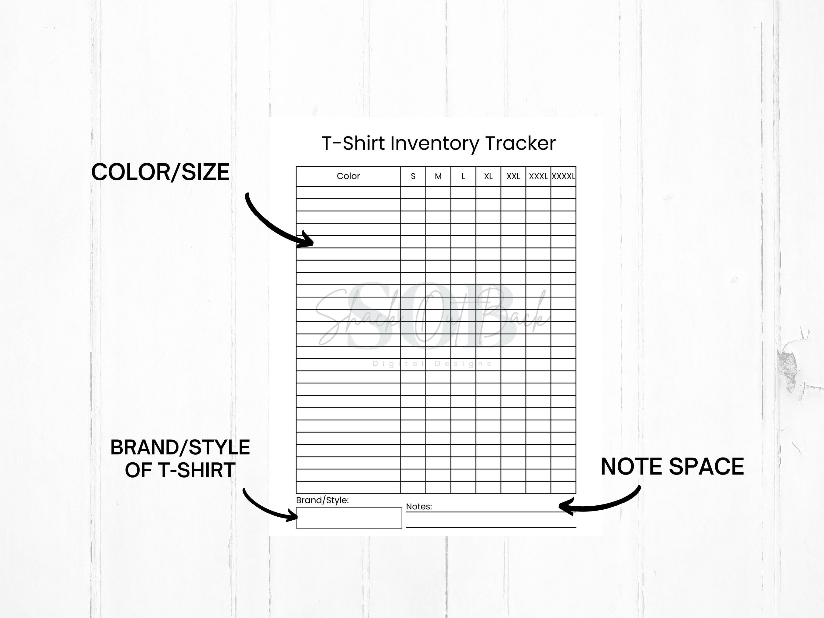 T-shirt Inventory Tracker for Small Business, Inventory Tracker ...
