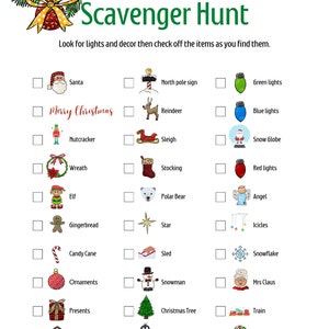 Christmas Scavenger Hunt, Christmas Games, Games for the Family ...