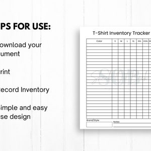 T-shirt Inventory Tracker for Small Business, Inventory Tracker ...