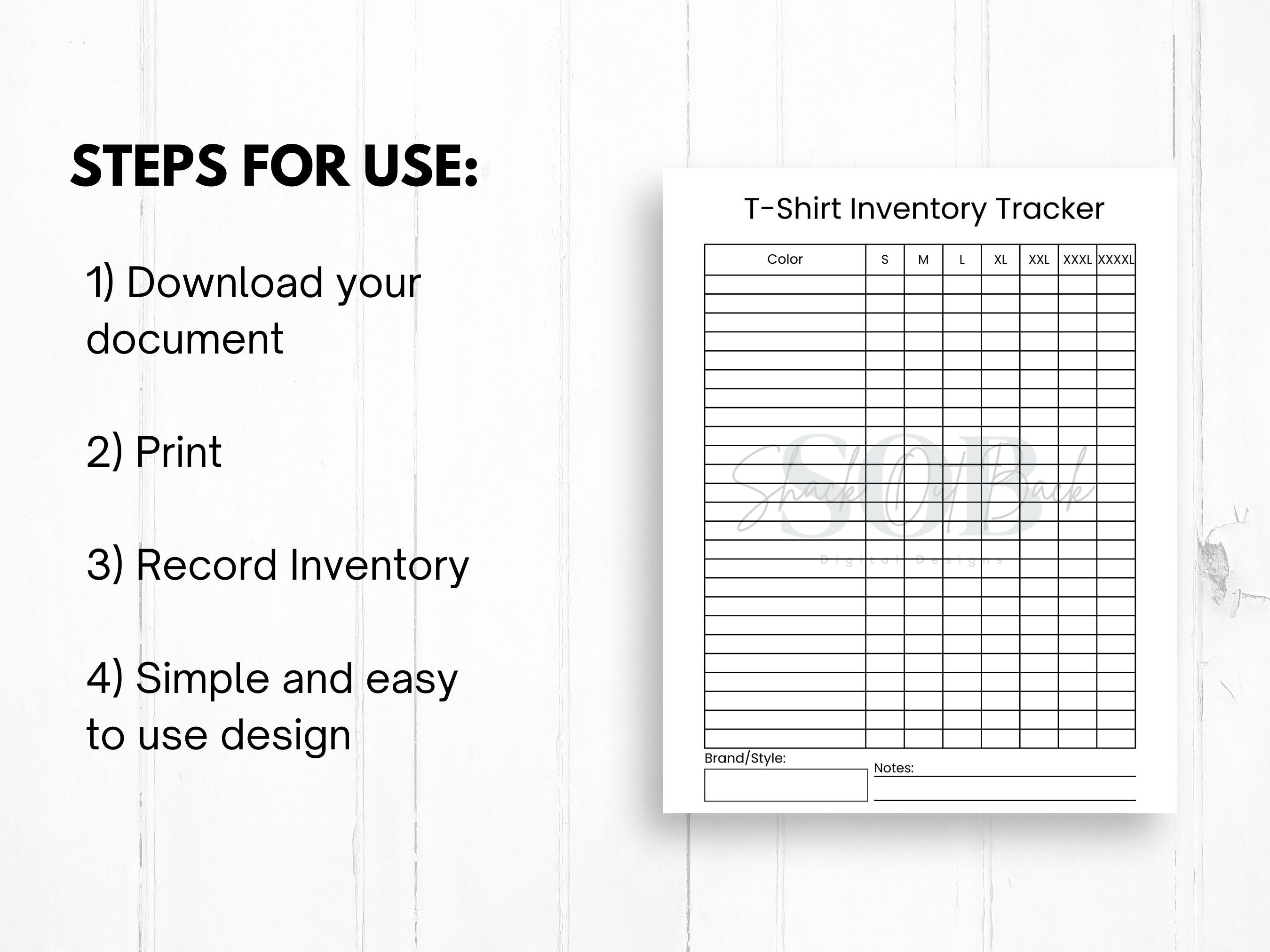 T-shirt Inventory Tracker for Small Business, Inventory Tracker ...