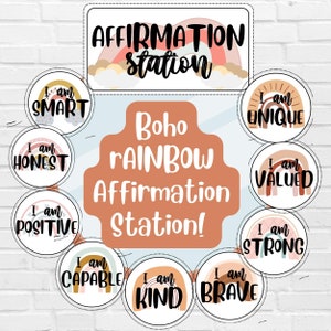 Boho Rainbow, Affirmation Station, Christian Affirmations, Classroom ...
