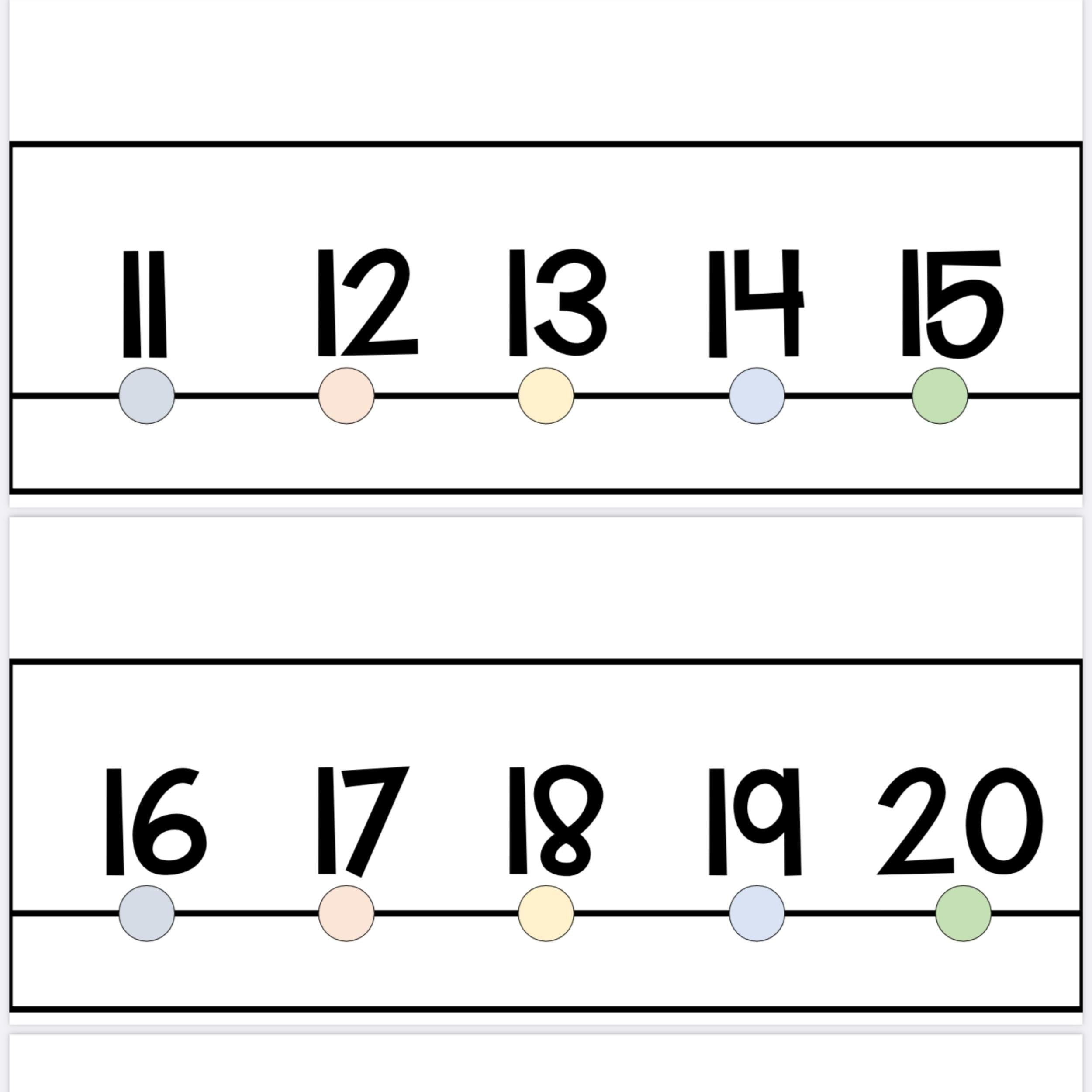 Number Line Bundle, 2 Number Lines, 1-100, B&W Irregular Dots, Muted ...