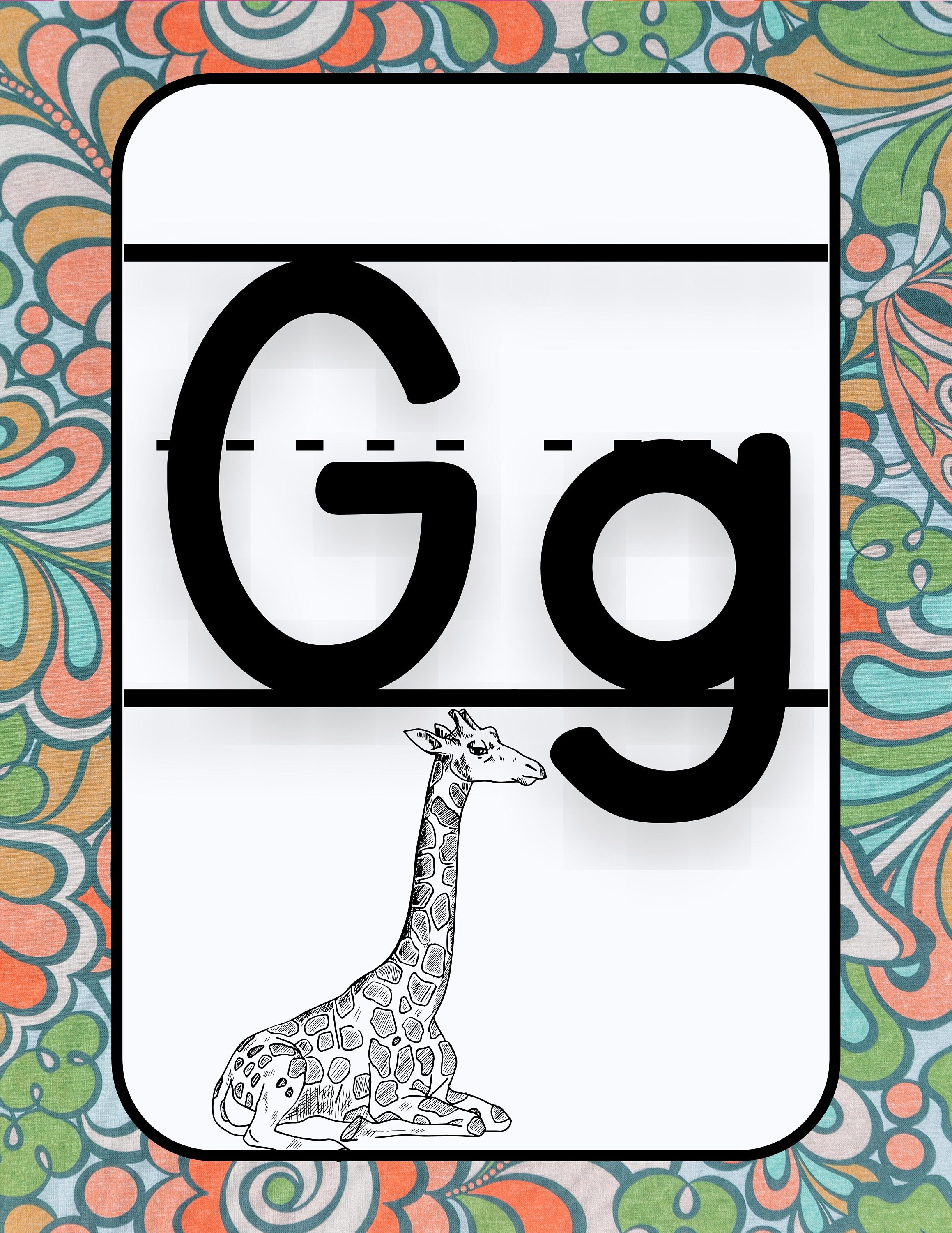 Groovy Retro Primary Alphabet Posters Animal Bright - Etsy