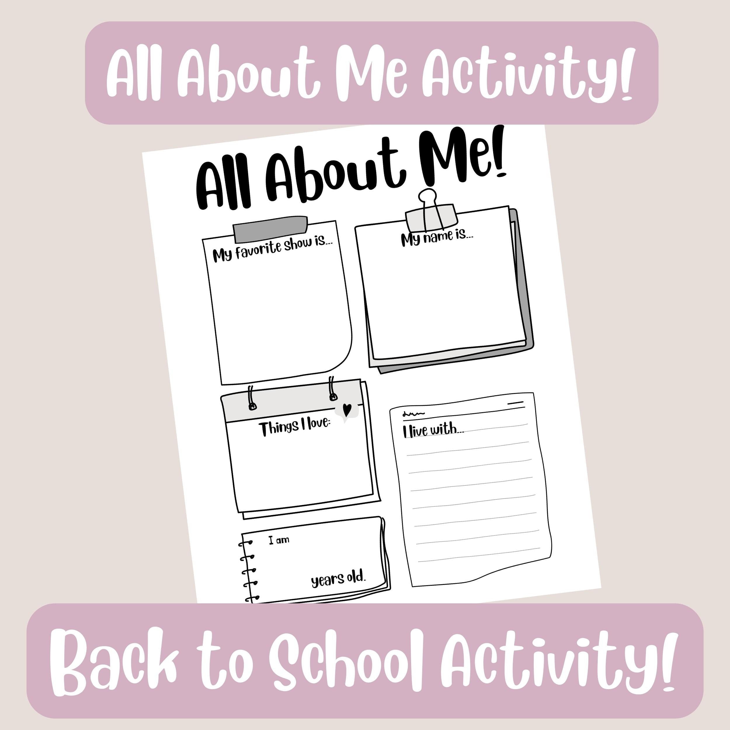 All About Me Activities For Elementary Students