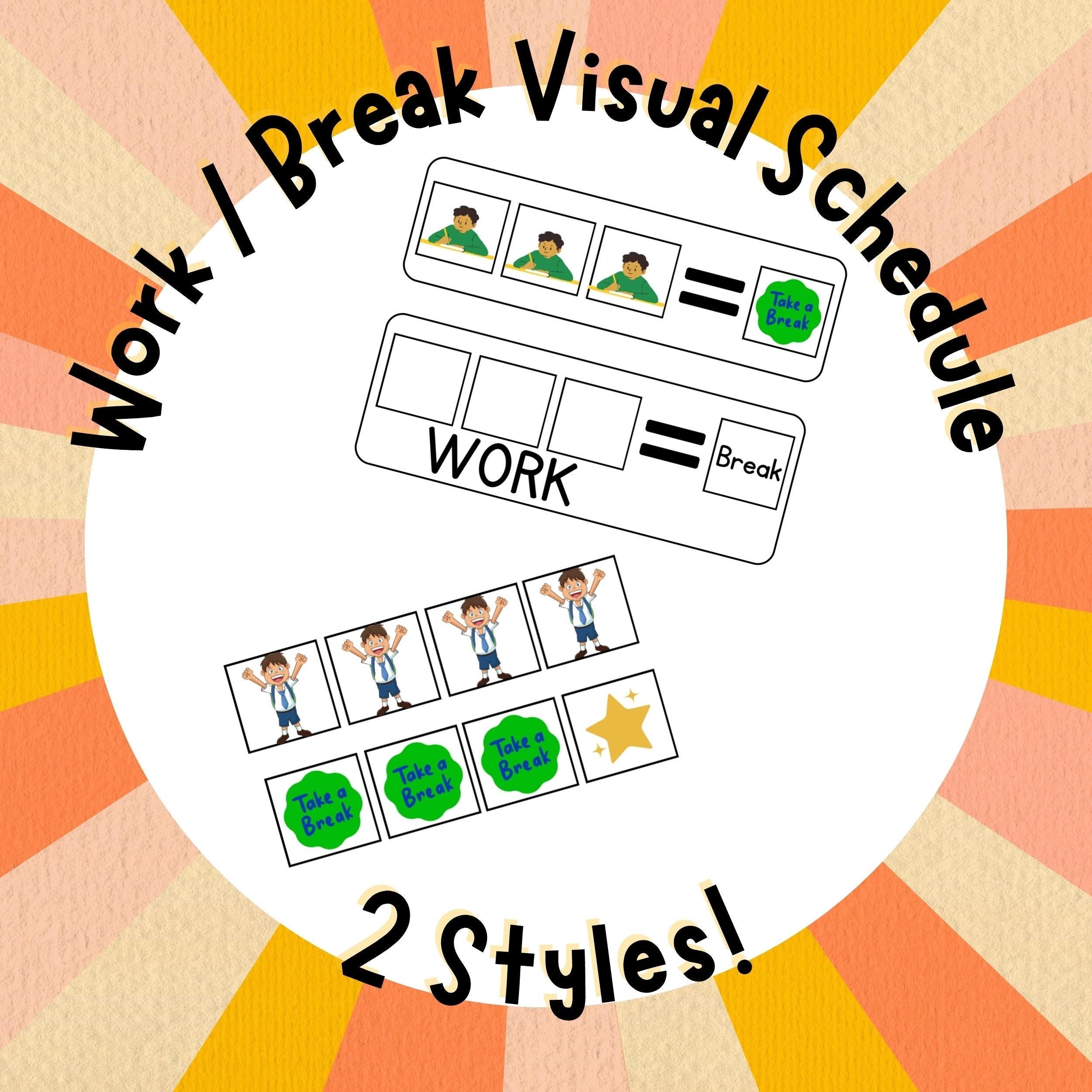 Special Education Tools, Work/break Visual Schedule, First Then Tool ...