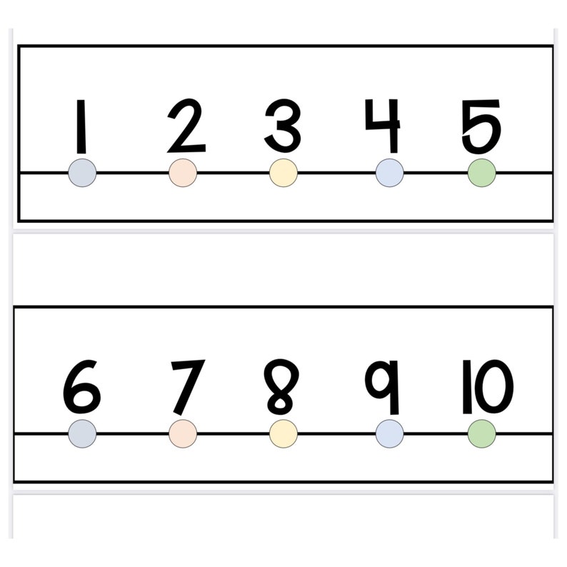 Number Line Bundle, 2 Number Lines, 1-100, B&W Irregular Dots, Muted ...