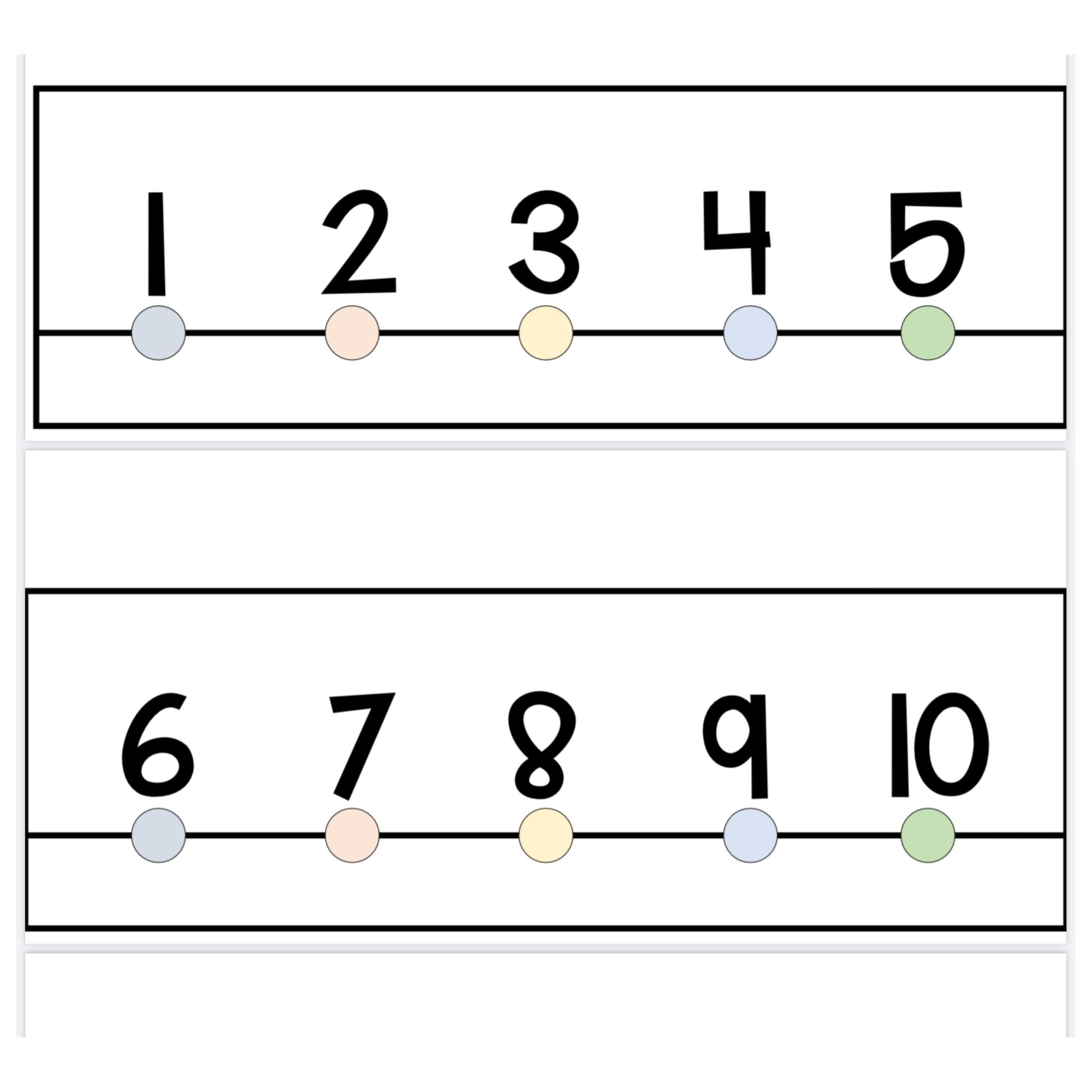 Number Line Bundle, 2 Number Lines, 1-100, B&W Irregular Dots, Muted ...