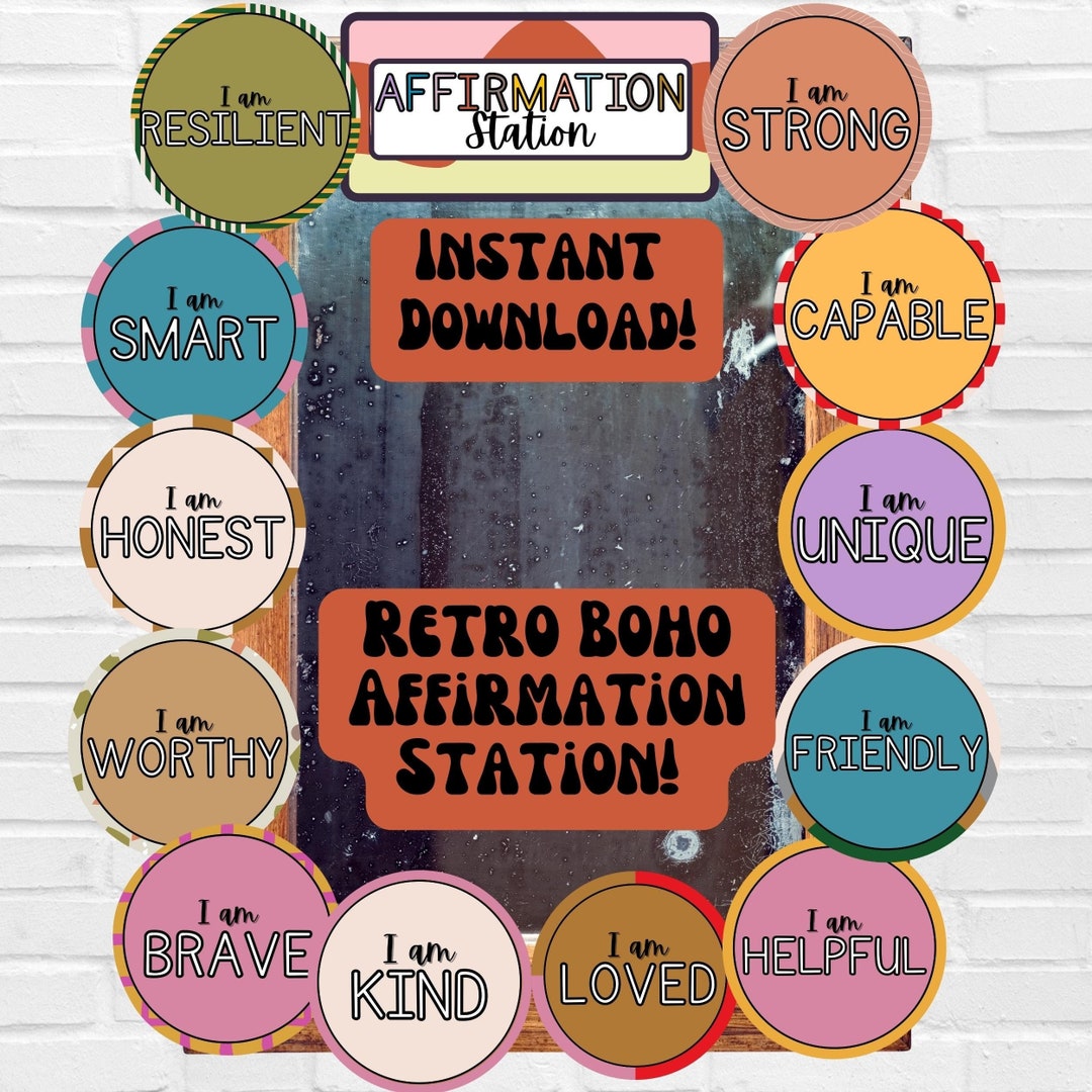 Boho Retro Affirmation Station Christian Affirmations - Etsy