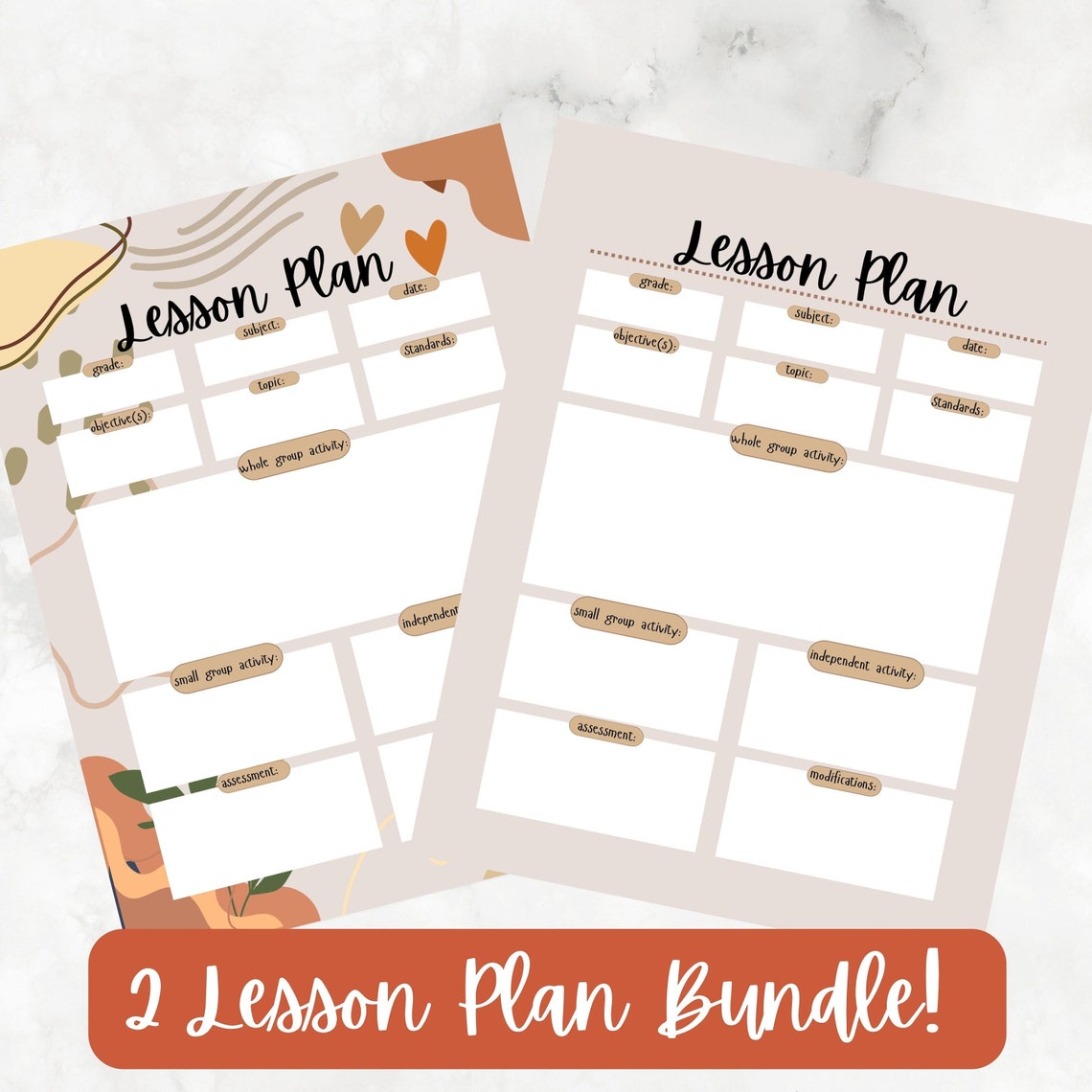 Lesson Plan Template Bundle of 2 Teacher Organizer Teacher - Etsy
