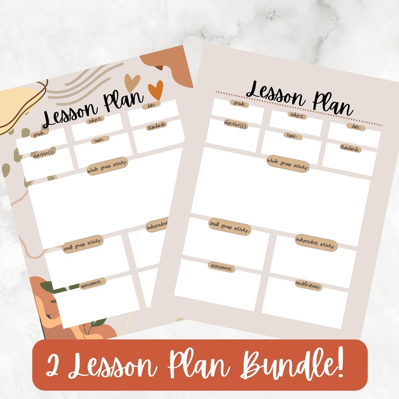 Lesson Plan Template Bundle of 2 Teacher Organizer Teacher - Etsy