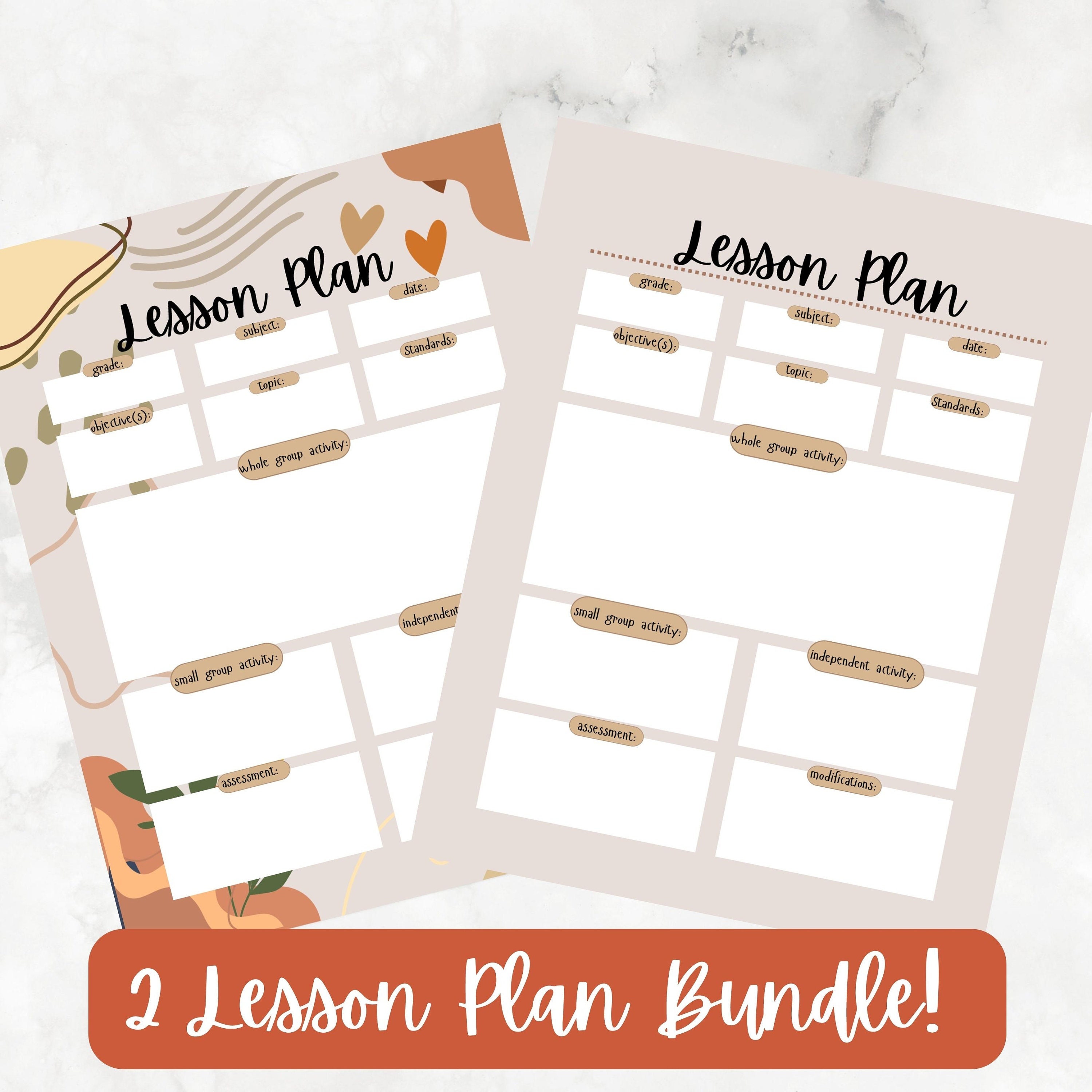 Lesson Plan Template Bundle of 2 Teacher Organizer Teacher - Etsy