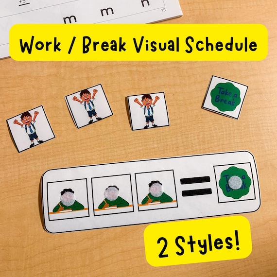 Special Education Tools Work/break Visual Schedule First - Etsy