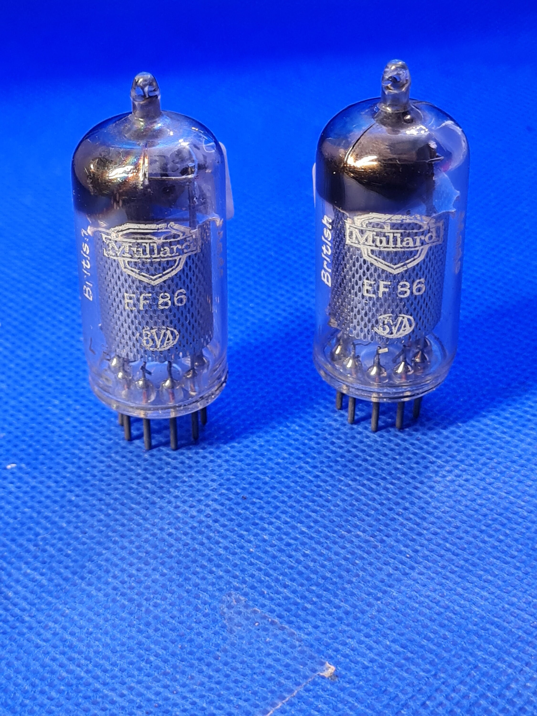 Mullard EF86 Matched Pair Same Date Codes Long Mesh Square Getter Valve ...