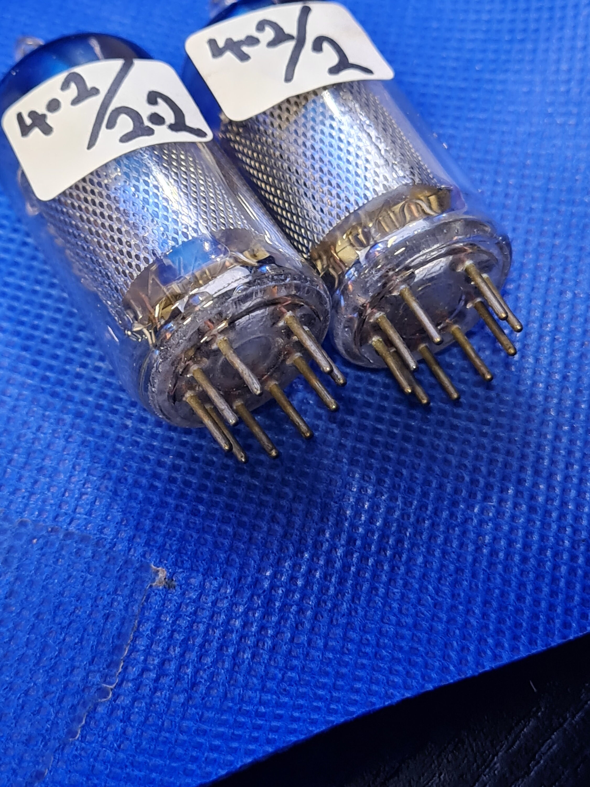 Mullard EF86 Matched Pair Same Date Codes Long Mesh Square Getter Valve Vacuum Tube AVO Vcm 163 ...