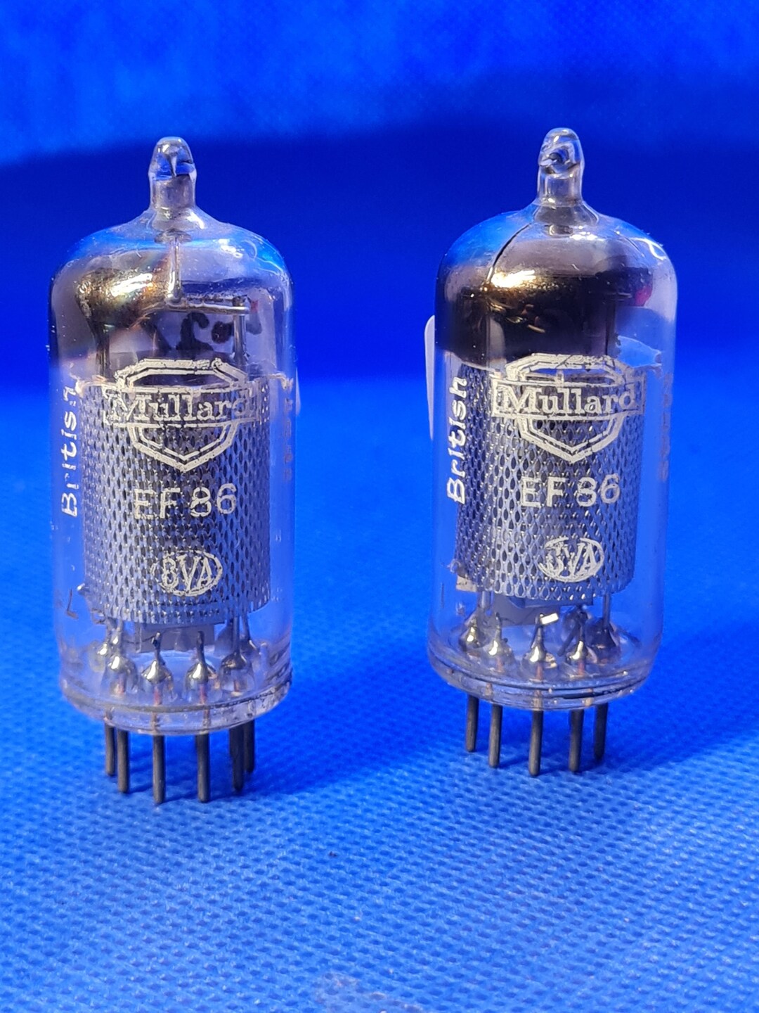 Mullard EF86 Matched Pair Same Date Codes Long Mesh Square Getter Valve ...