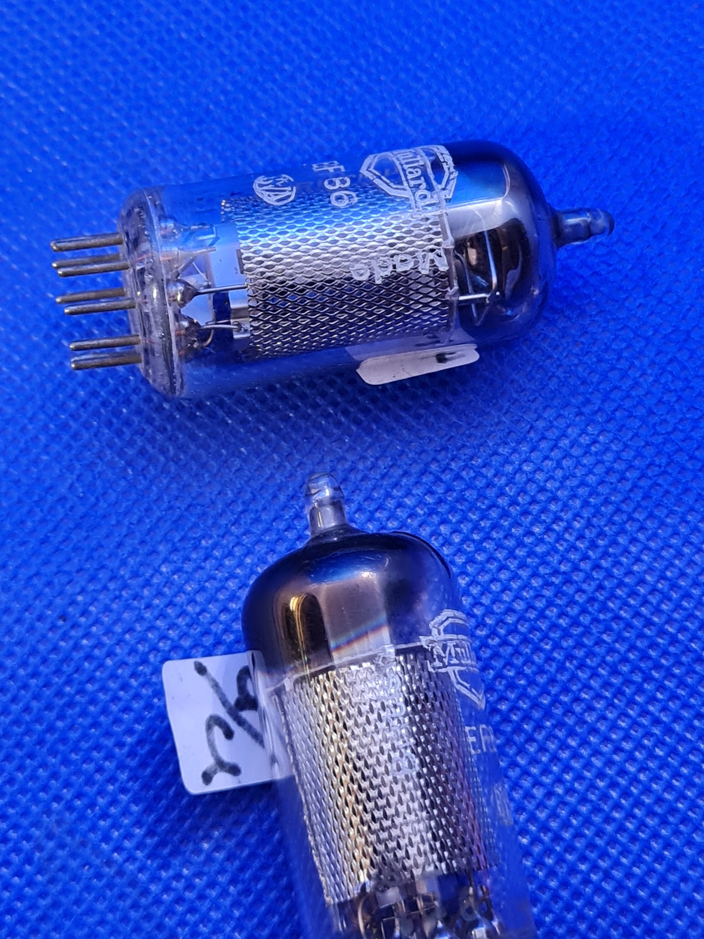 Mullard EF86 Matched Pair Same Date Codes Long Mesh Square Getter Valve ...