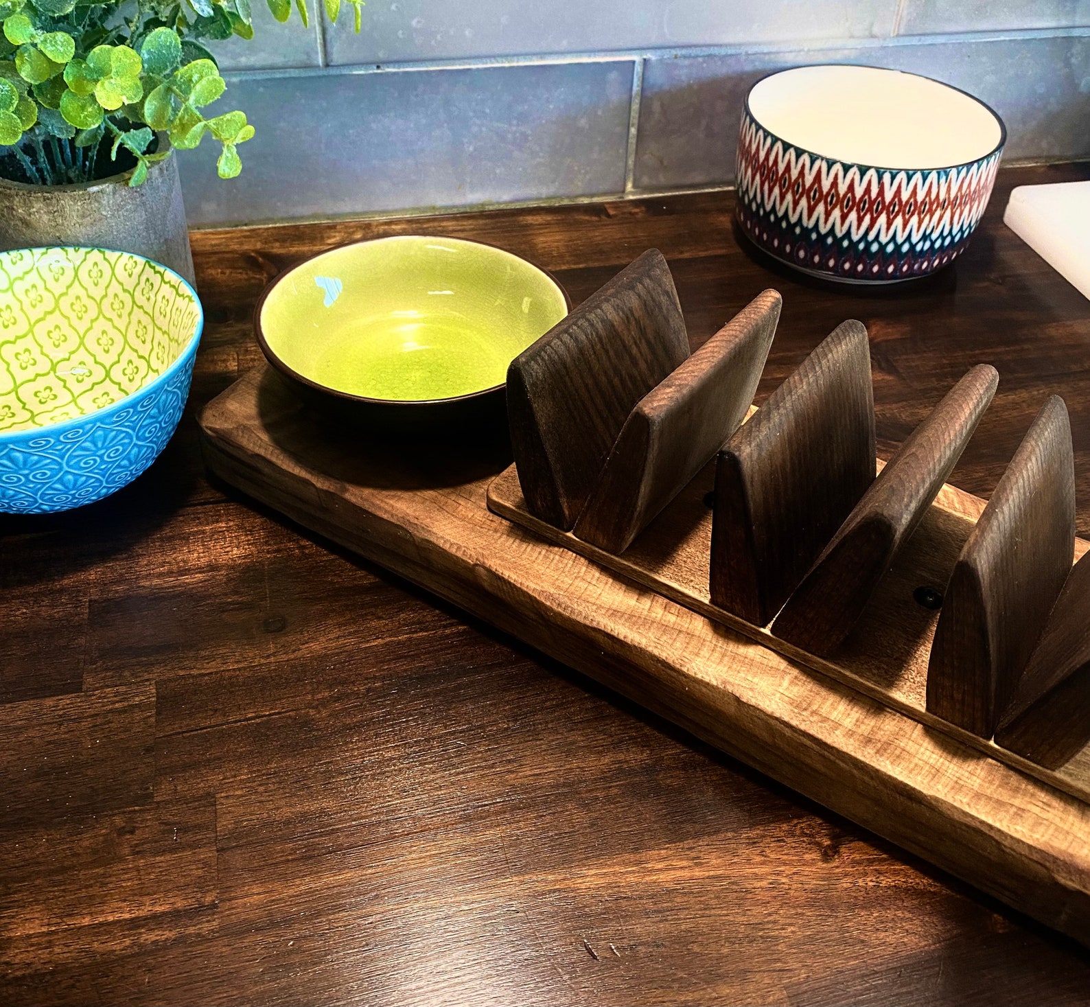 Taco Stand, Taco Holder, Wood Taco Holder, Taco Plate. Great for Taco ...