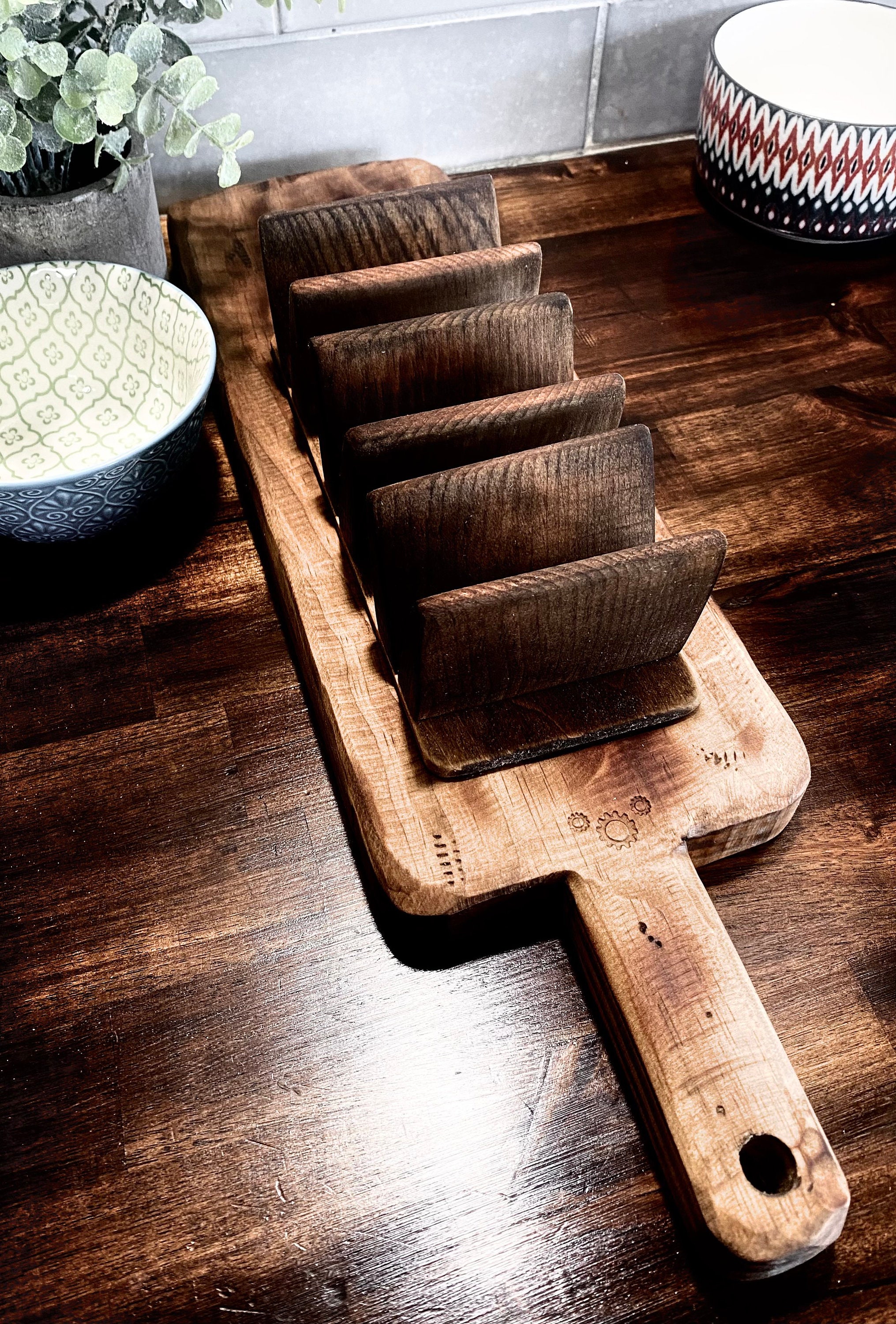 Taco Stand, Taco Holder, Wood Taco Holder, Taco Plate. Great for Taco ...