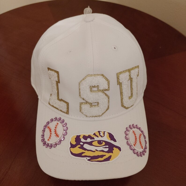 LSU Baseball Logos White Ponytail Cap. Tigers Bougieandgems - Etsy