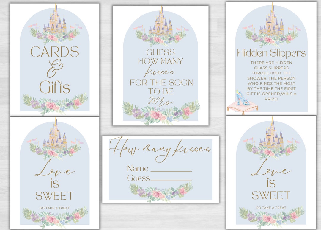 Fairytale Bridal Shower Signs, Princess Happily Ever After Themed ...