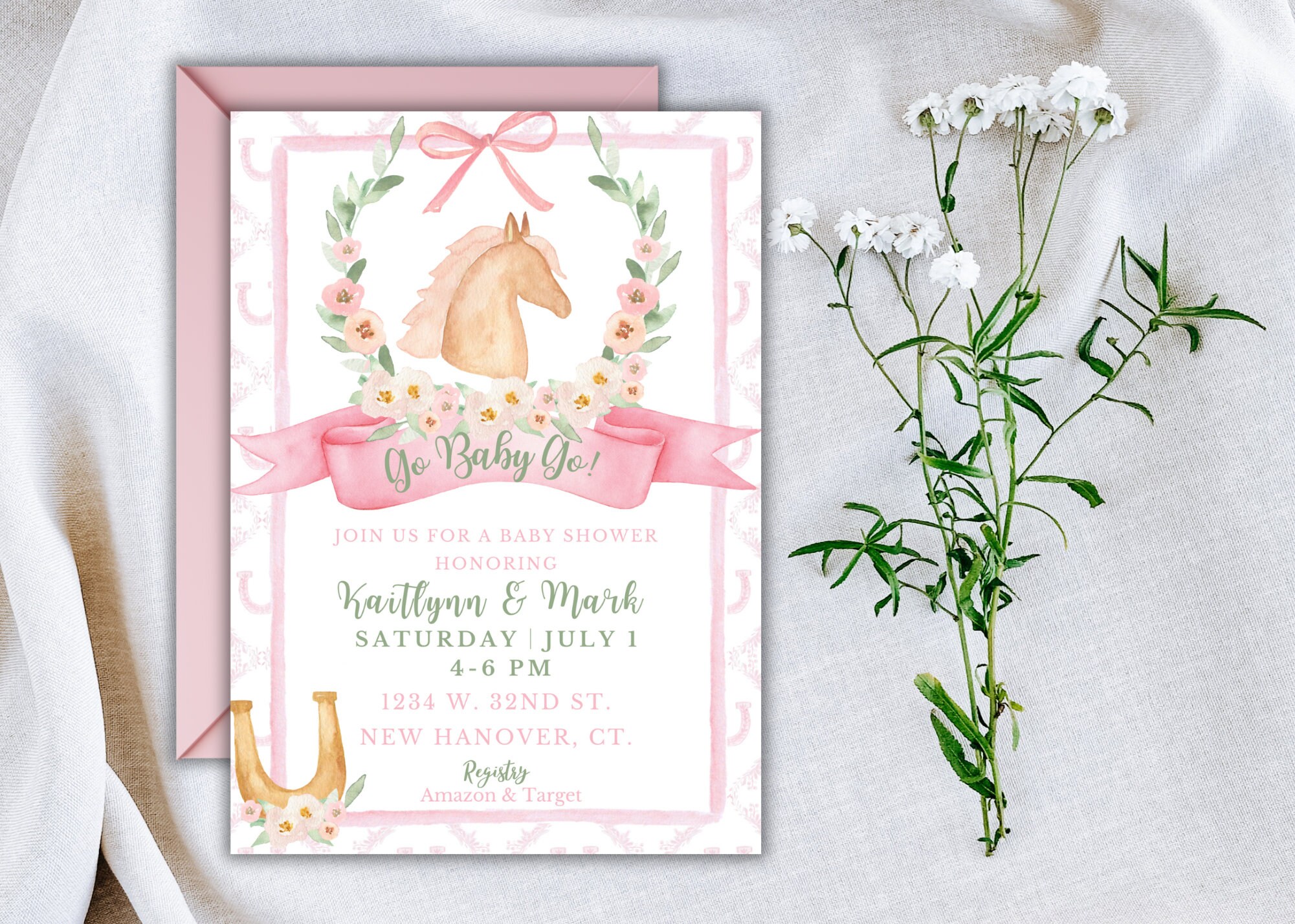 Kentucky Derby Baby Shower Invitation, Go Baby Go Horse Race Baby ...