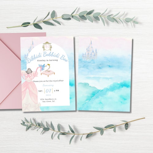 Princess Bibbidi Bobbidi Two Fairytale Birthday Invitation - Etsy