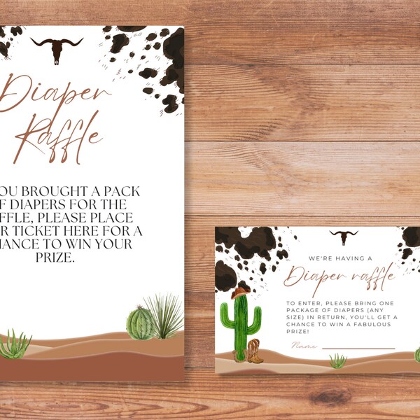 Cowboy Diaper Raffle Tickets - Etsy