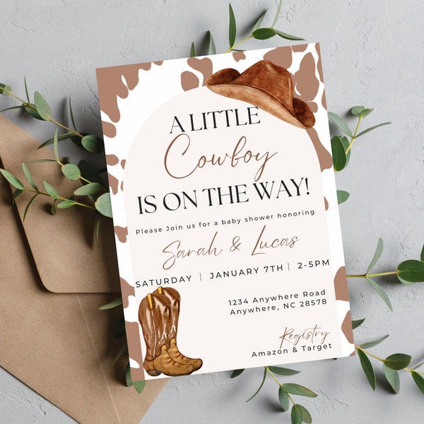 Western Baby Shower Invitations - Etsy