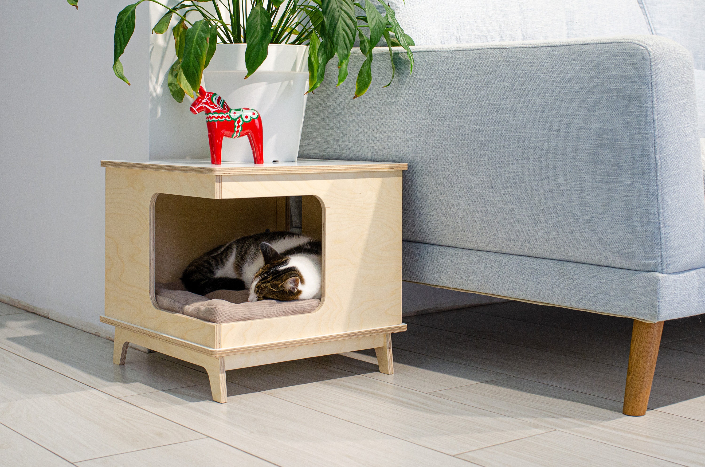 Cat House Side Table, Modern Cat Furniture, Cat House, Cat Bed, Cat ...