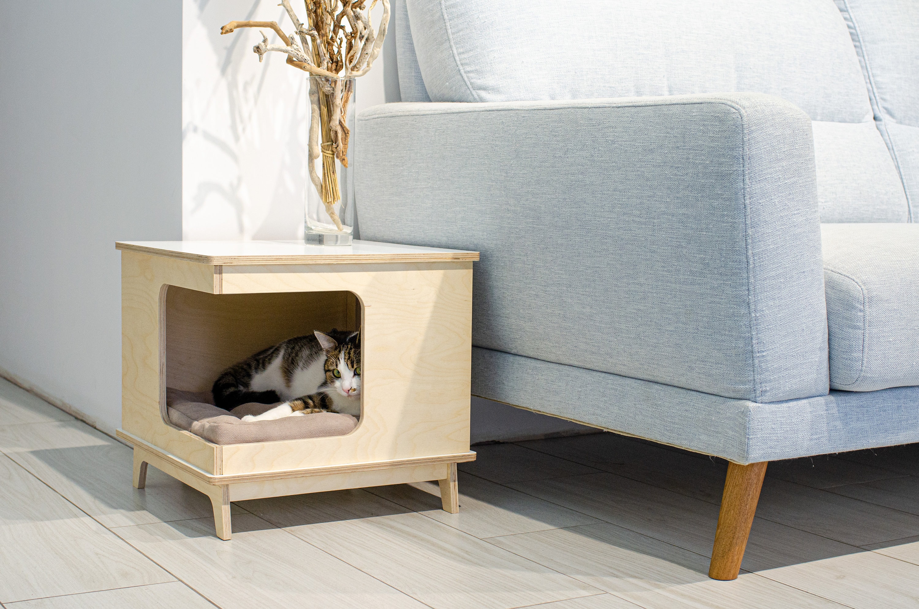Cat House Side Table, Modern Cat Furniture, Cat House, Cat Bed, Cat ...