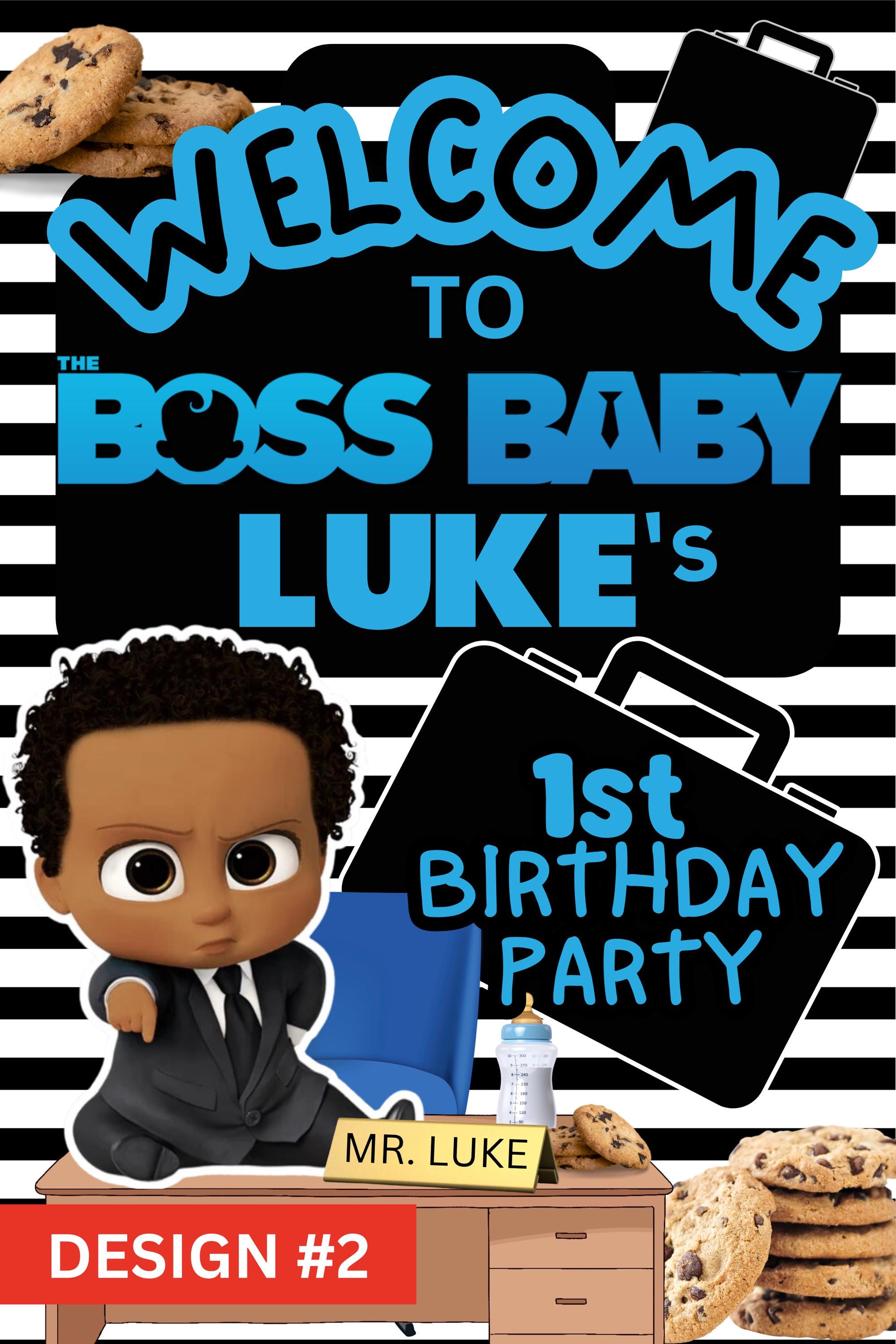 Welcome Boss Black/brown Baby Birthday Sign | Customize the Name, Age ...