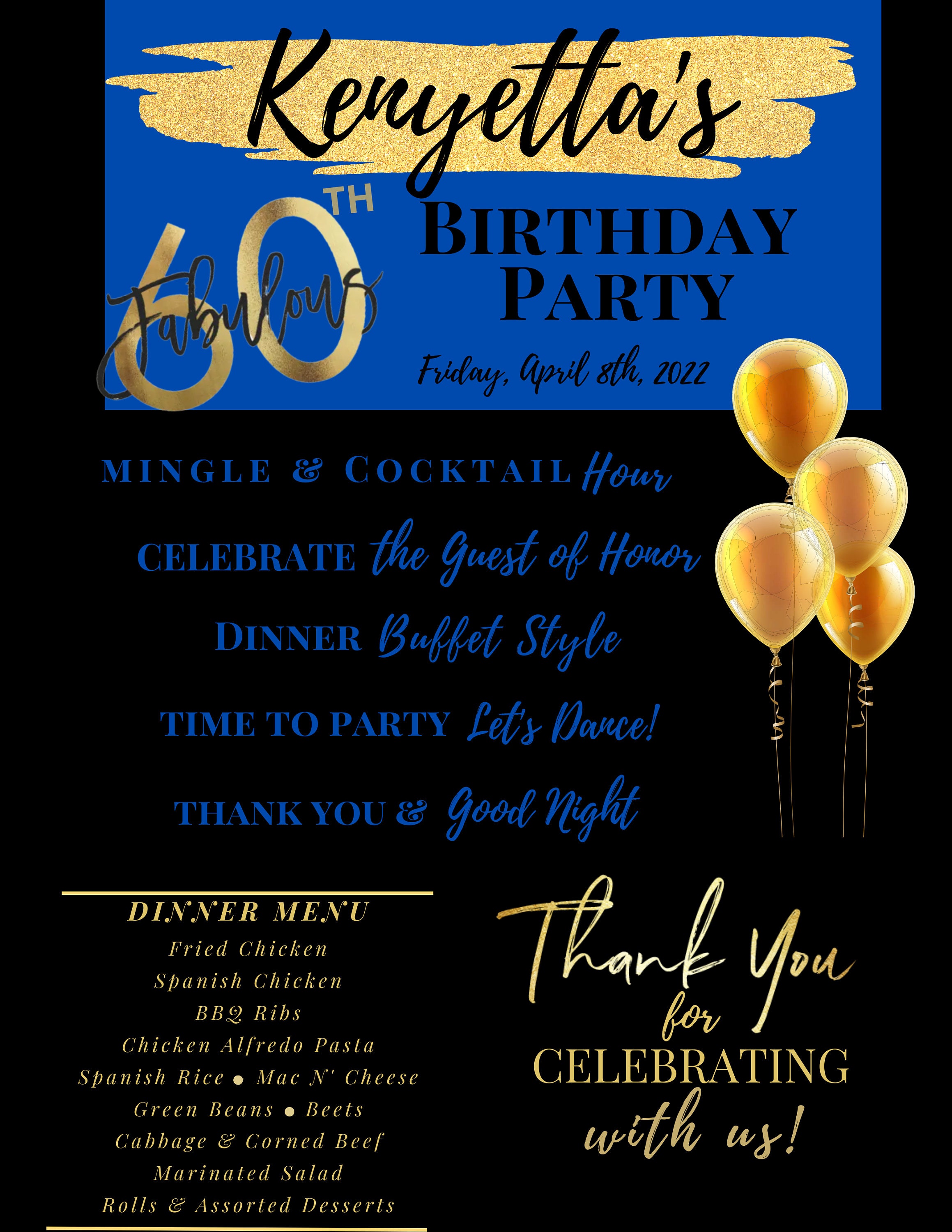 Modelo De Programa Para El 60 Cumpleaños