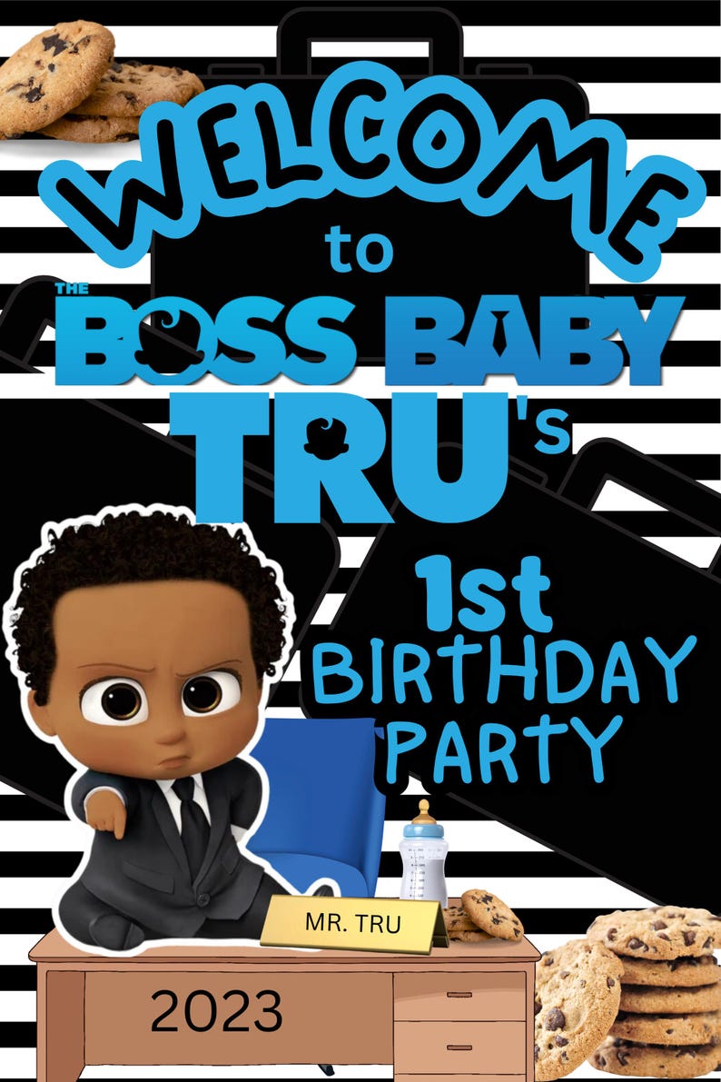 Welcome Boss Black/brown Baby Birthday Sign Customize the Name and Year ...