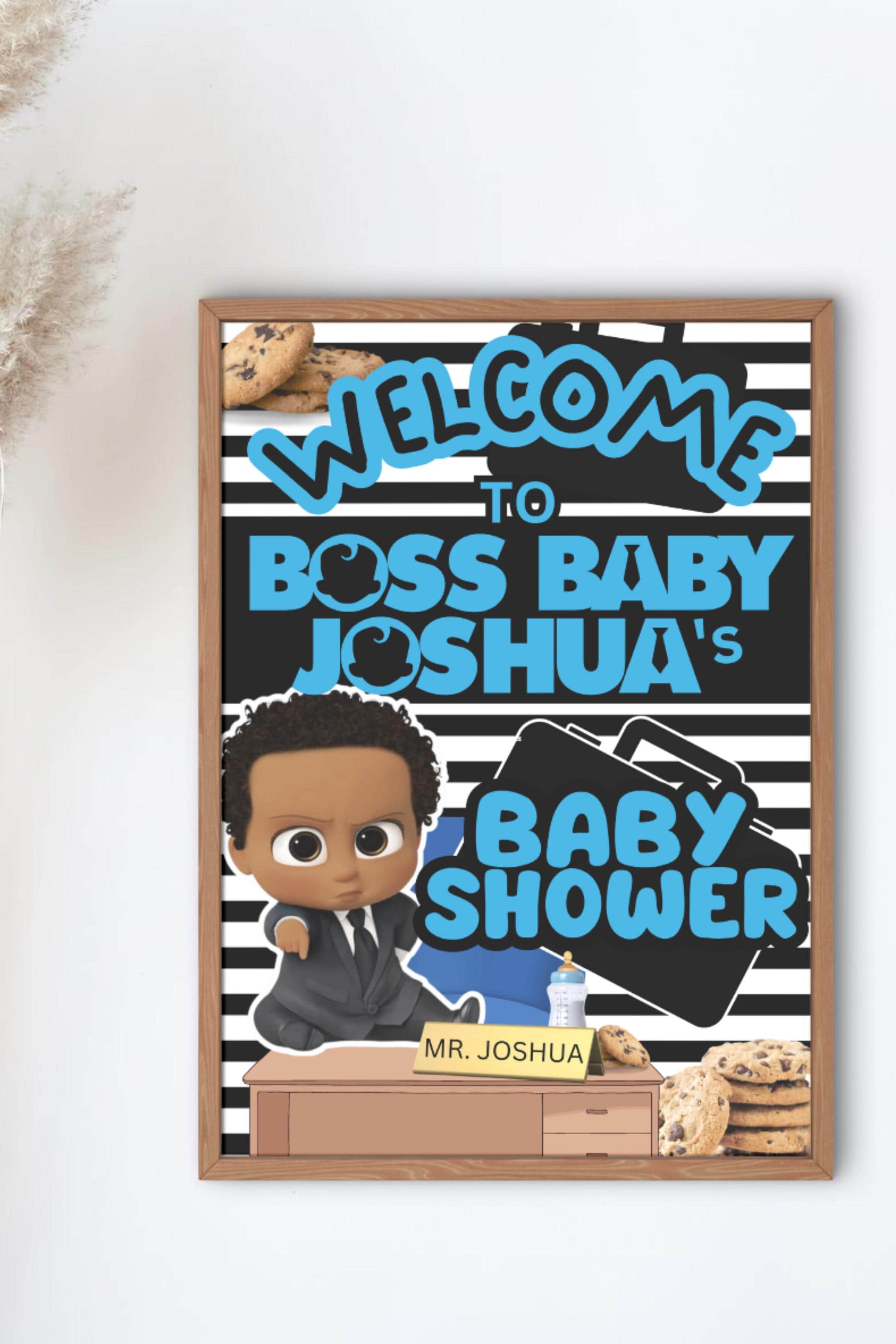 Welcome Boss Black/brown Baby Shower Sign | Customize the Name + Color ...