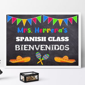 Spanish Classroom Door Sign Template ESOL Classroom Door - Etsy