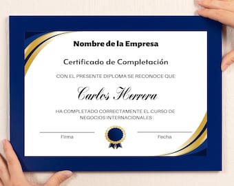 Spanish Certificate Template - Etsy