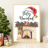 Feliz Navidad Imprimible 5x7, Feliz Navidad Digital Download, Merry ...