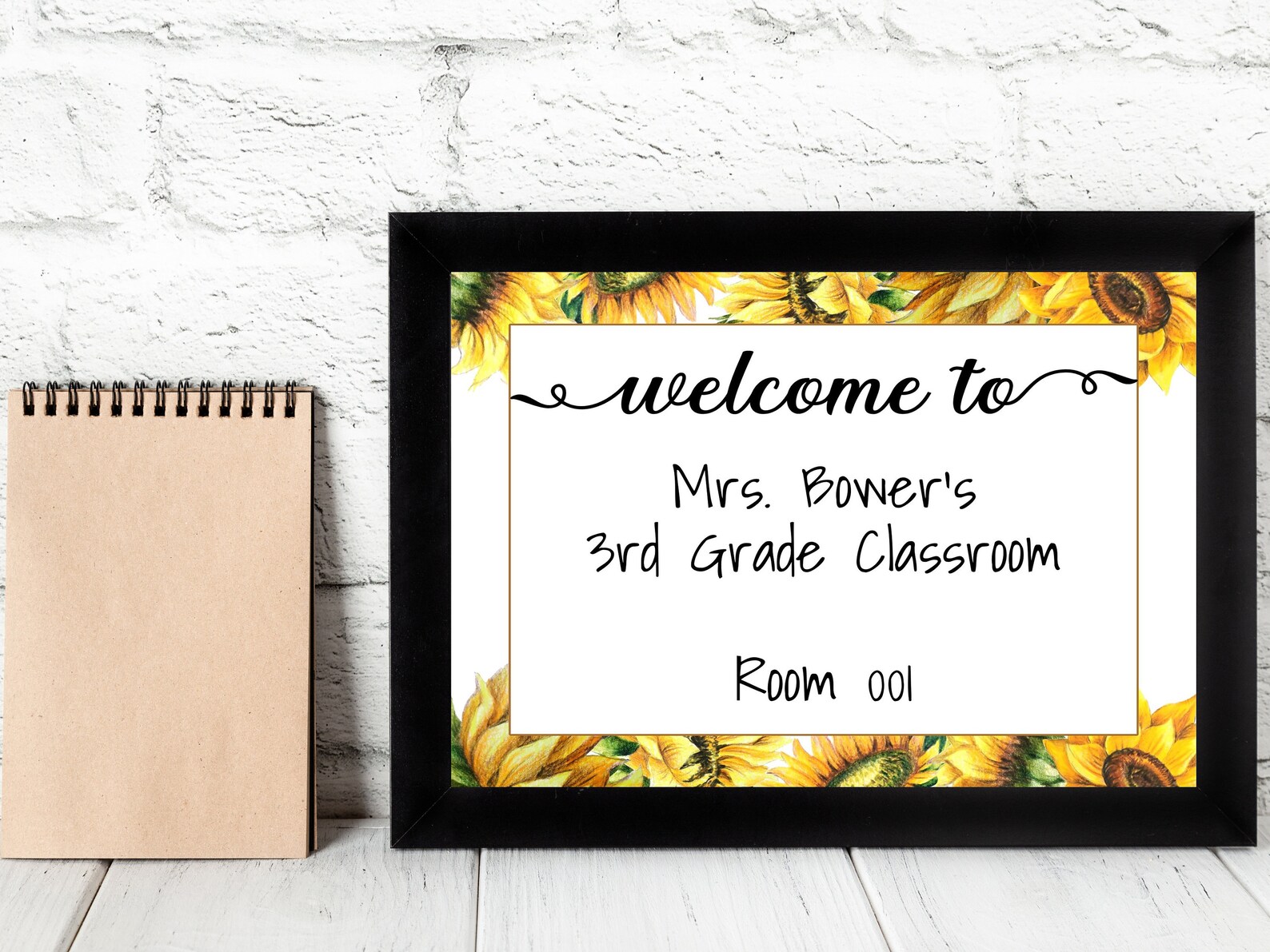 Sunflowers Classroom Door Sign Template, Teacher Name Tag (digital ...