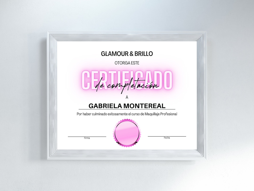 Spanish Certificate of Completion Template, Editable Canva (digital ...