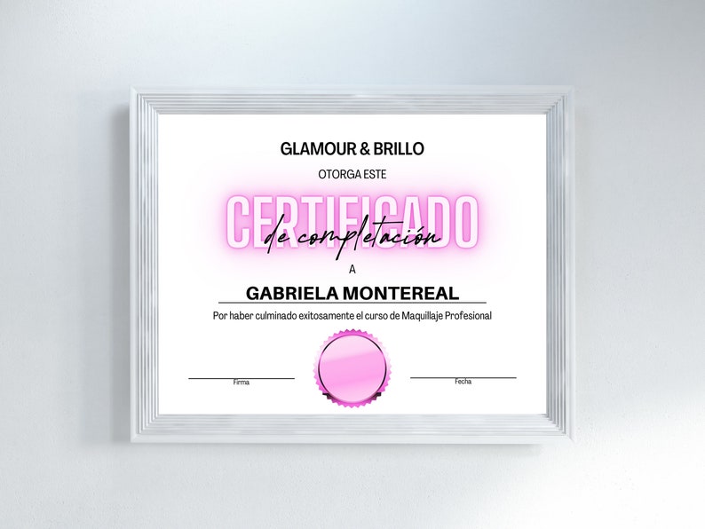 Spanish Certificate of Completion Template, Editable Canva (digital ...