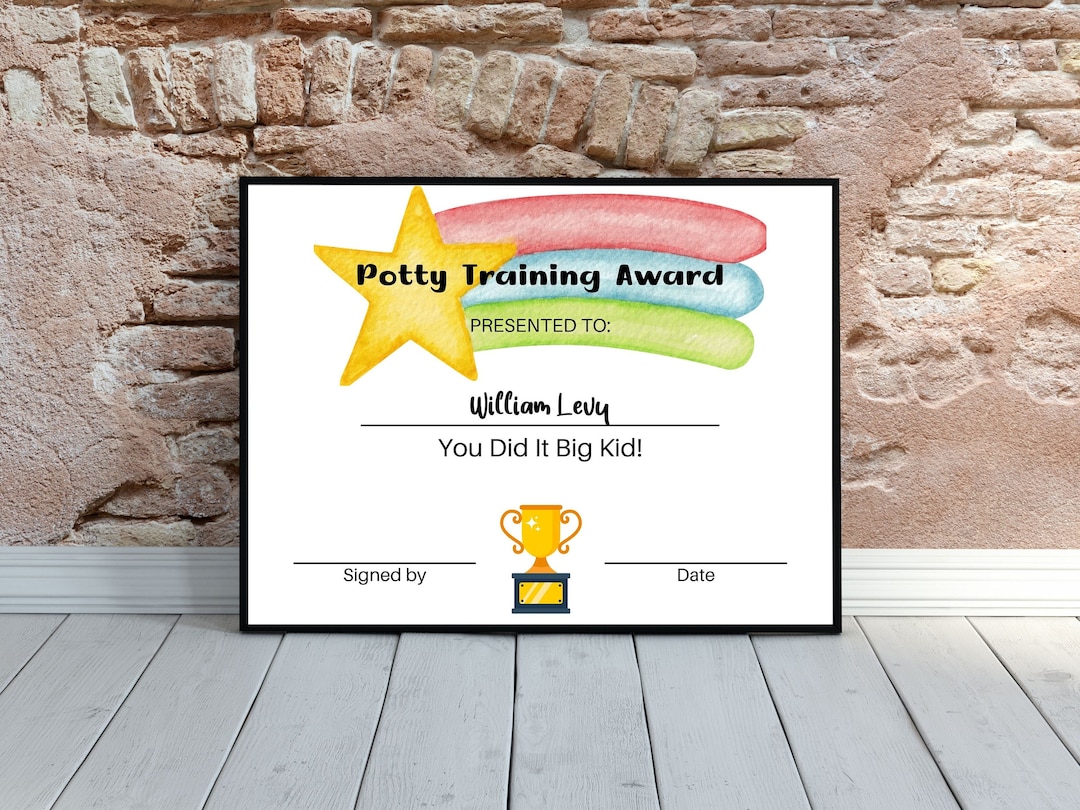 Potty Training Award Editable Template, Certificate of Potty Training ...
