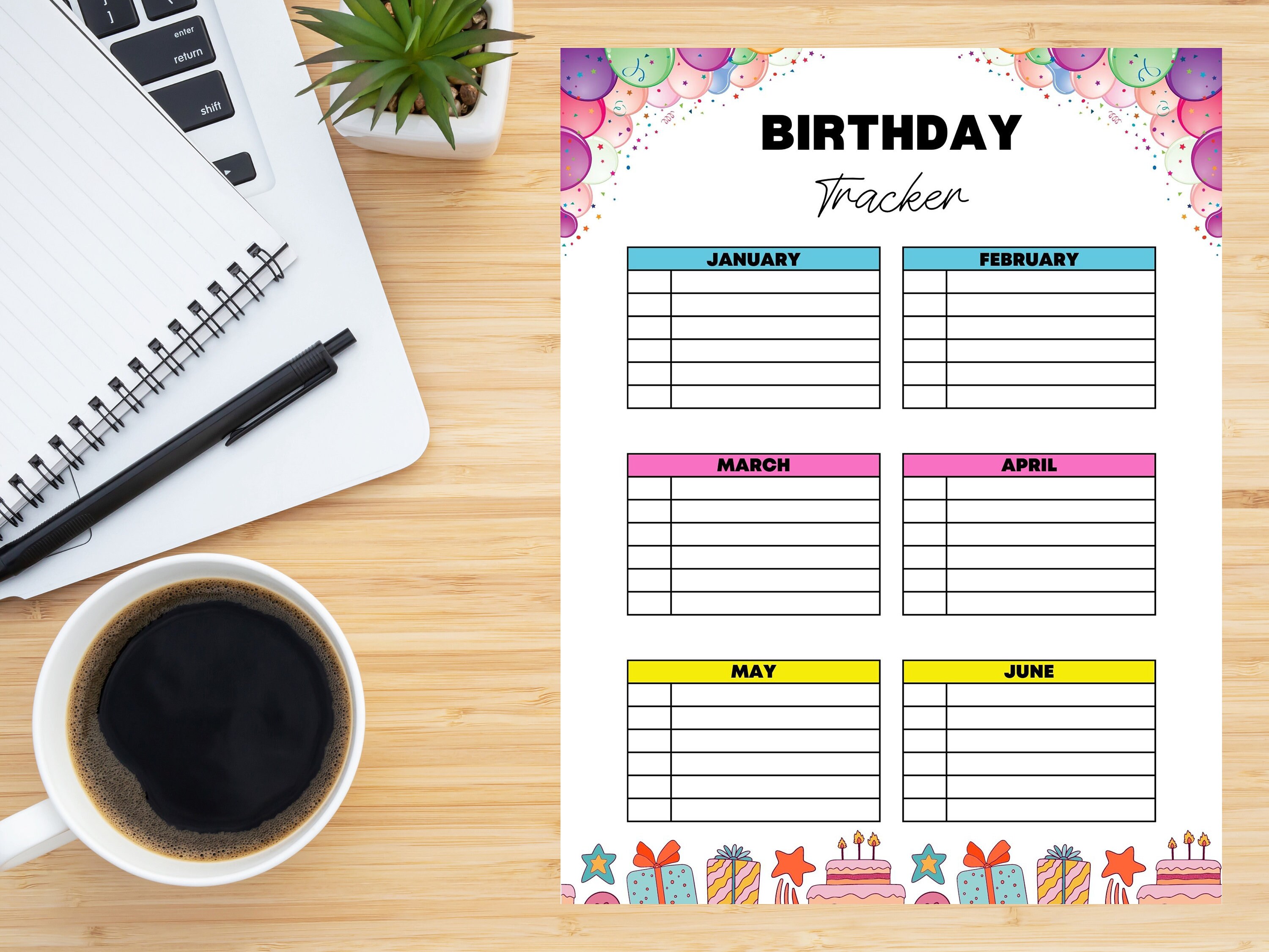 Birthday Tracker Printable Birthday Reminder Digital - Etsy
