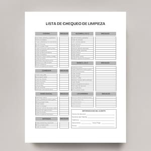 Spanish Housekeeping Checklist Template, Editable Cleaning Planner ...