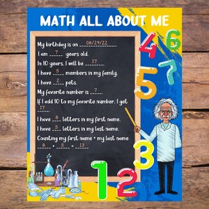 Math All About Me Poster, Math Class Poster, Learning Math Facts Poster ...