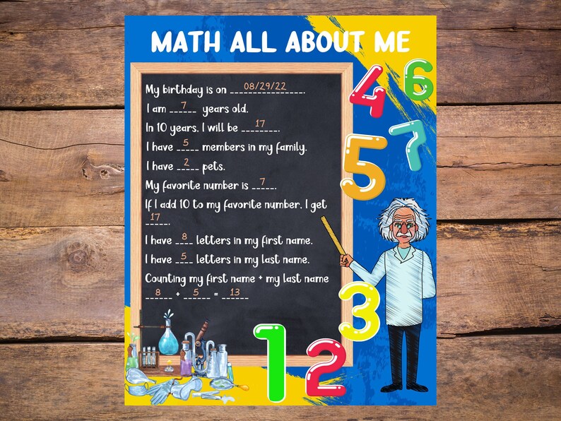 Math All About Me Poster, Math Class Poster, Learning Math Facts Poster ...