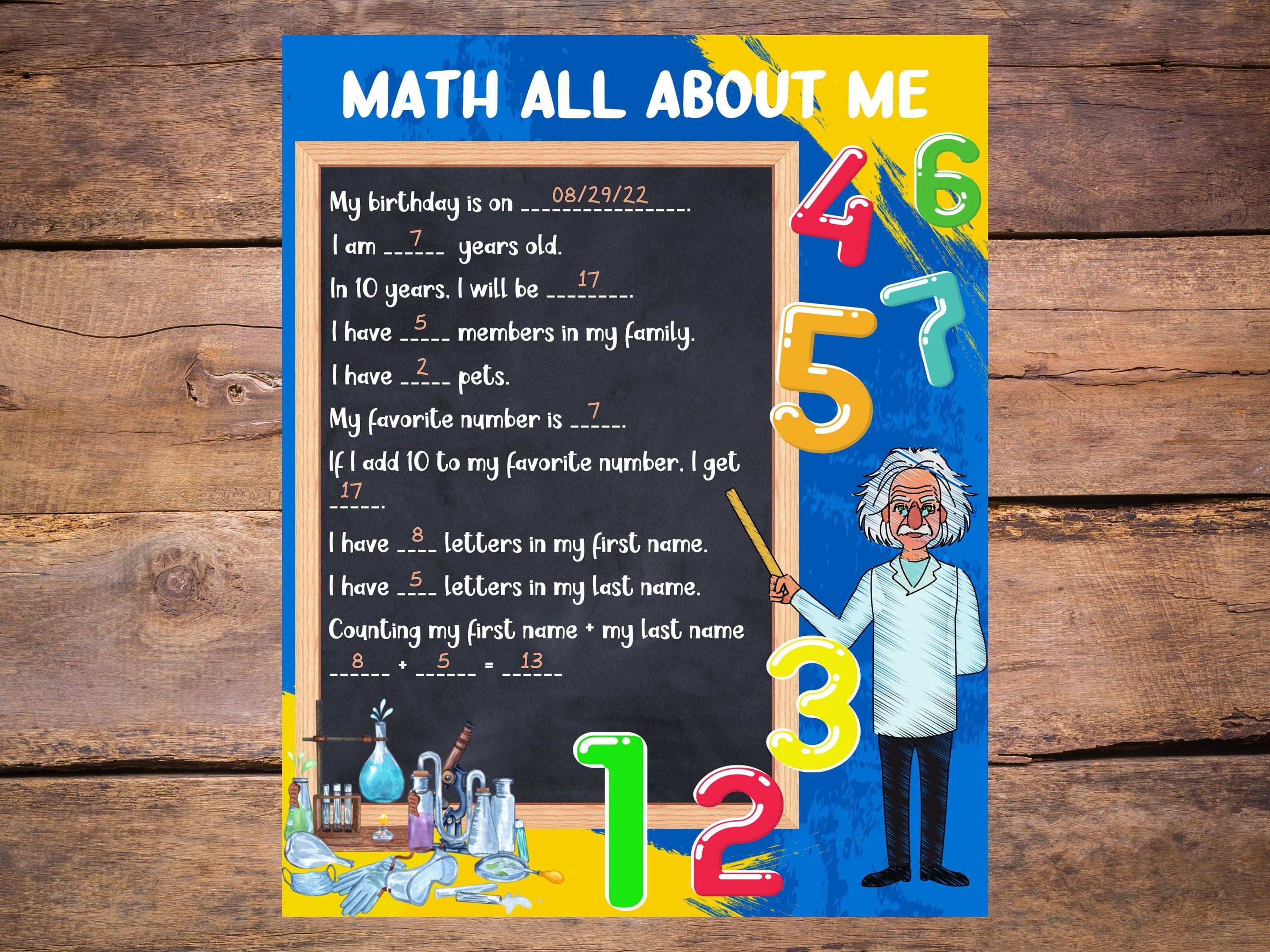 Math All About Me Poster, Math Class Poster, Learning Math Facts Poster ...