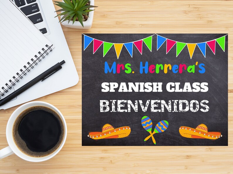 Spanish Classroom Door Sign Template ESOL Classroom Door - Etsy